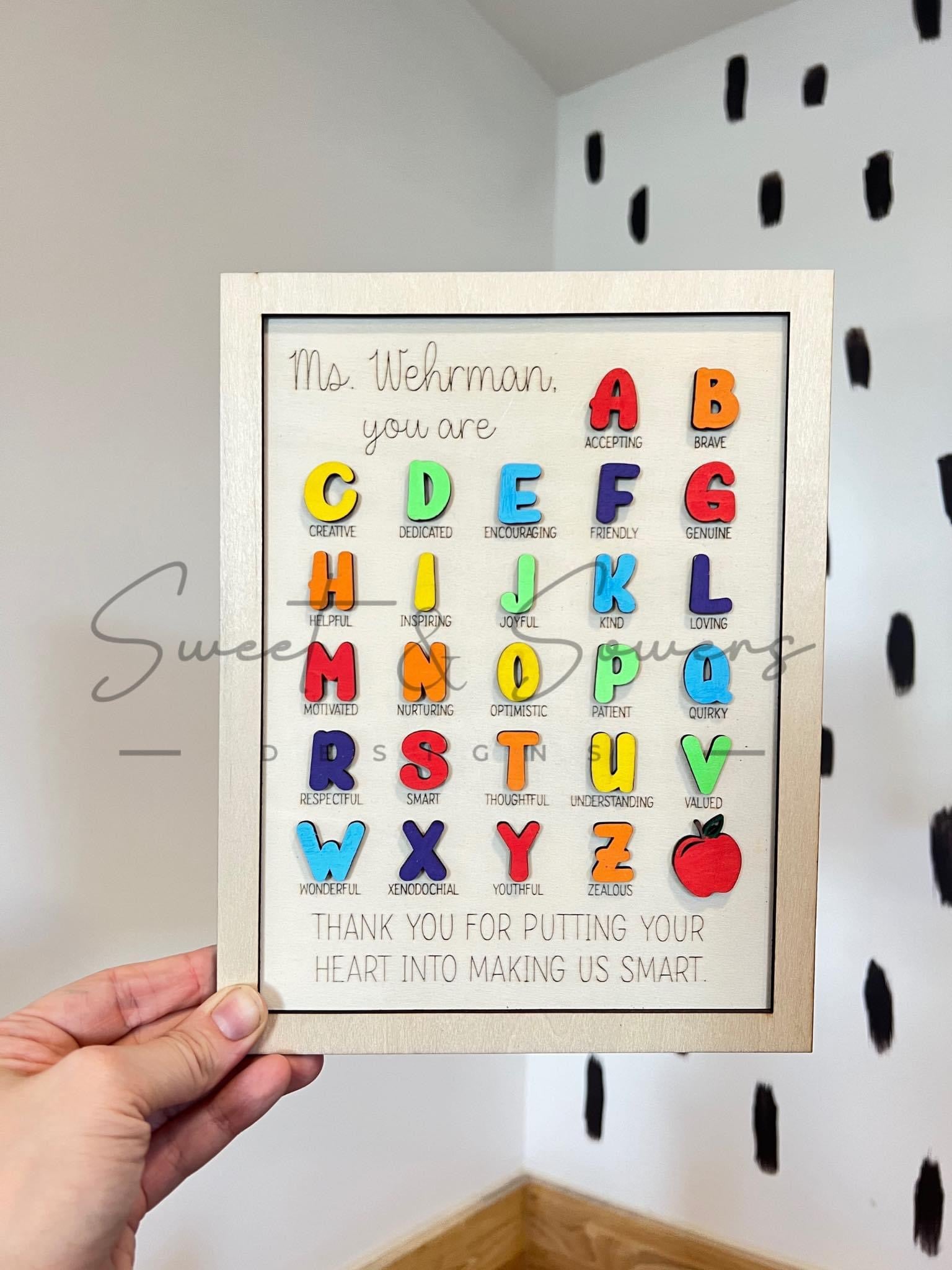 ABC teacher affirmation sign – Sweet & Sowers Designs